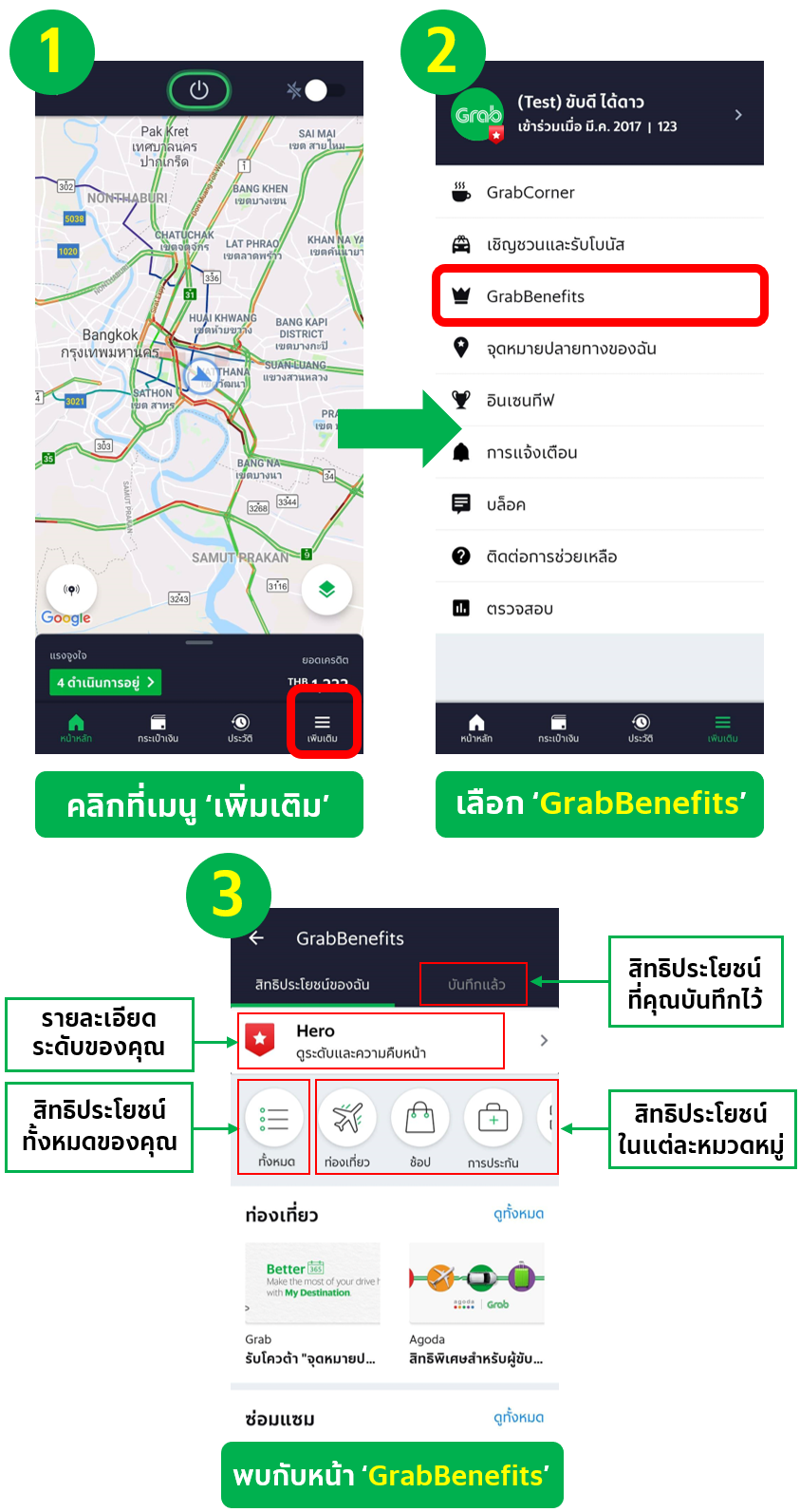 GrabBenefits สิทธิประโยชน์คนขับ — GrabDriverTH