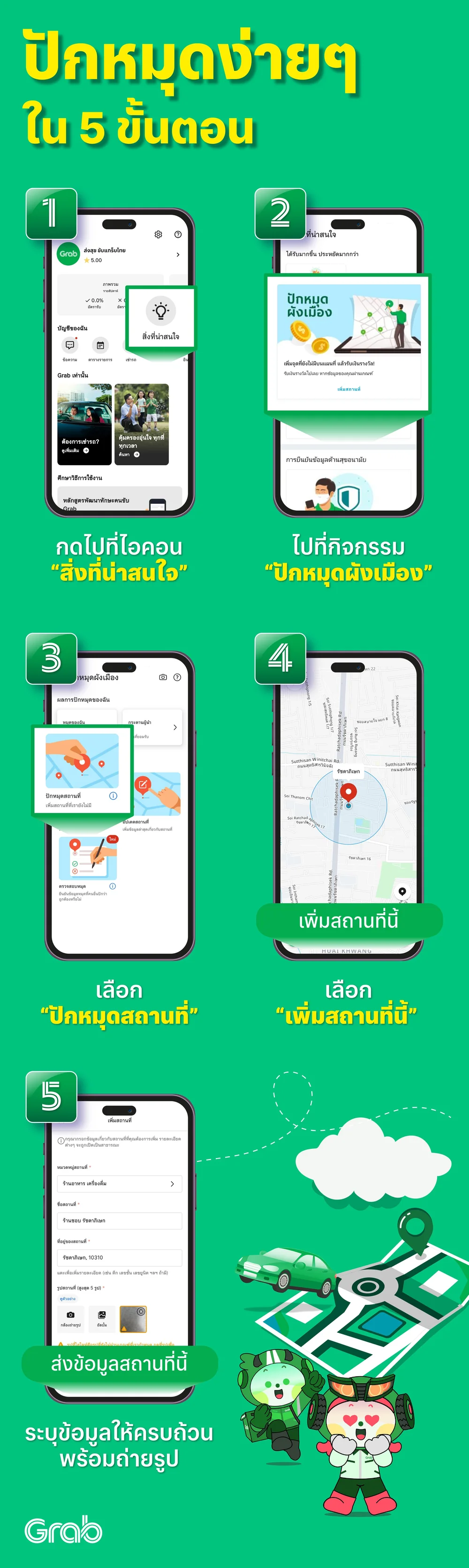 📍 ปักหมุดผังเมือง - ปักหมุดง่าย ๆ ได้อินเซนทีฟเพิ่ม — GrabDriverTH