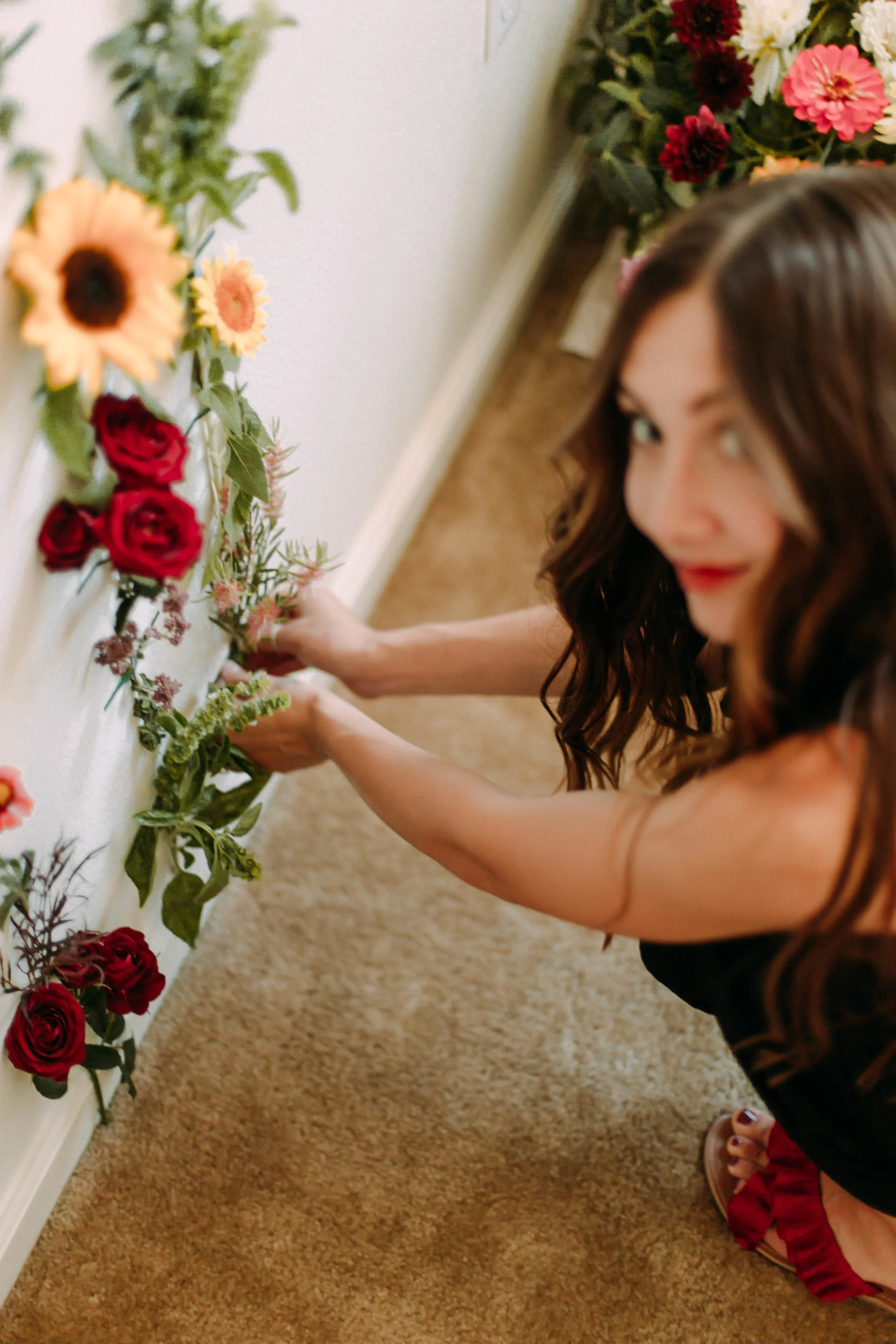 diy floral backdrop — helianthus floral design