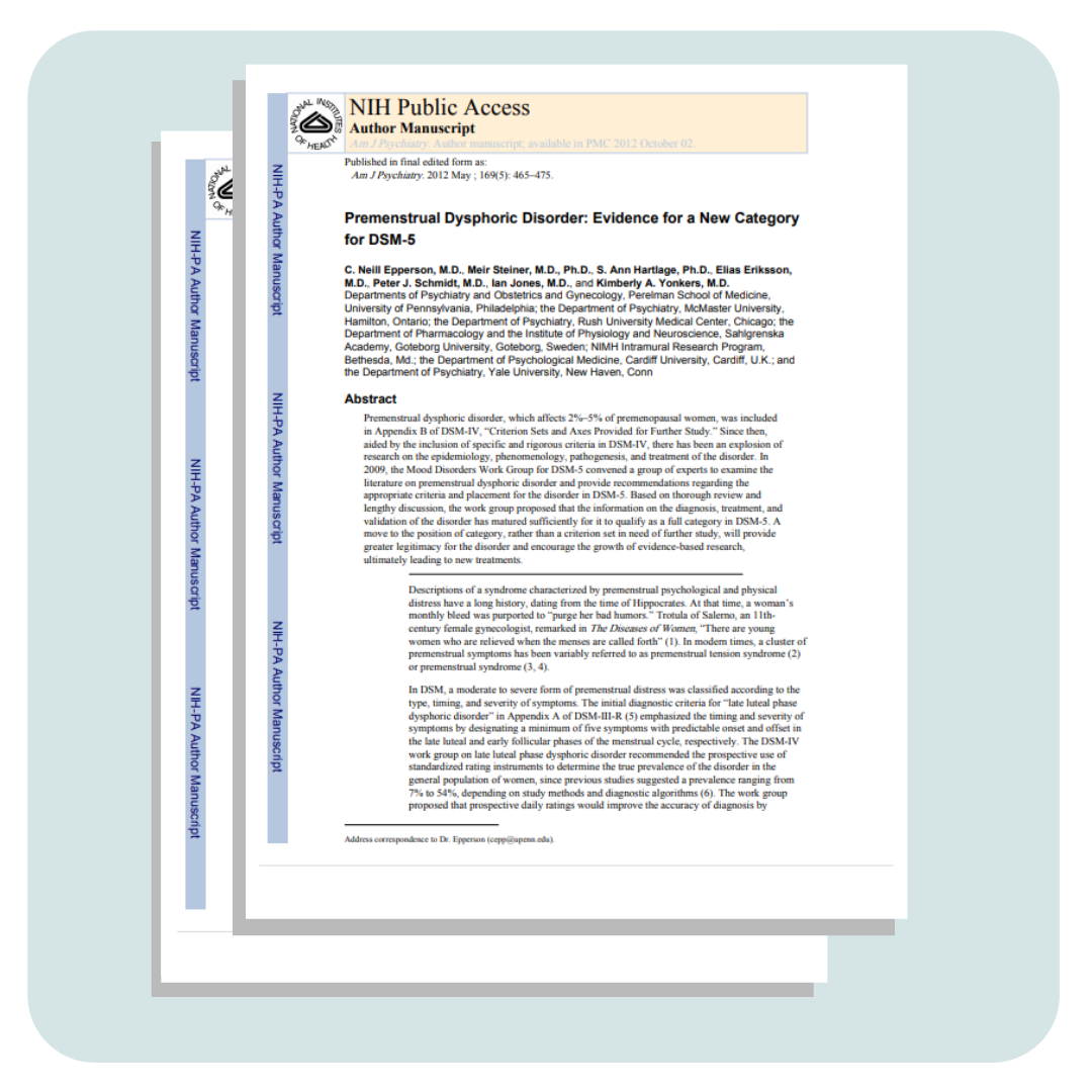 PMDD/PME Scientific Papers | IAPMD