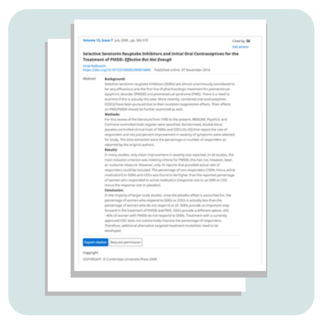 PMDD/PME Scientific Papers | IAPMD