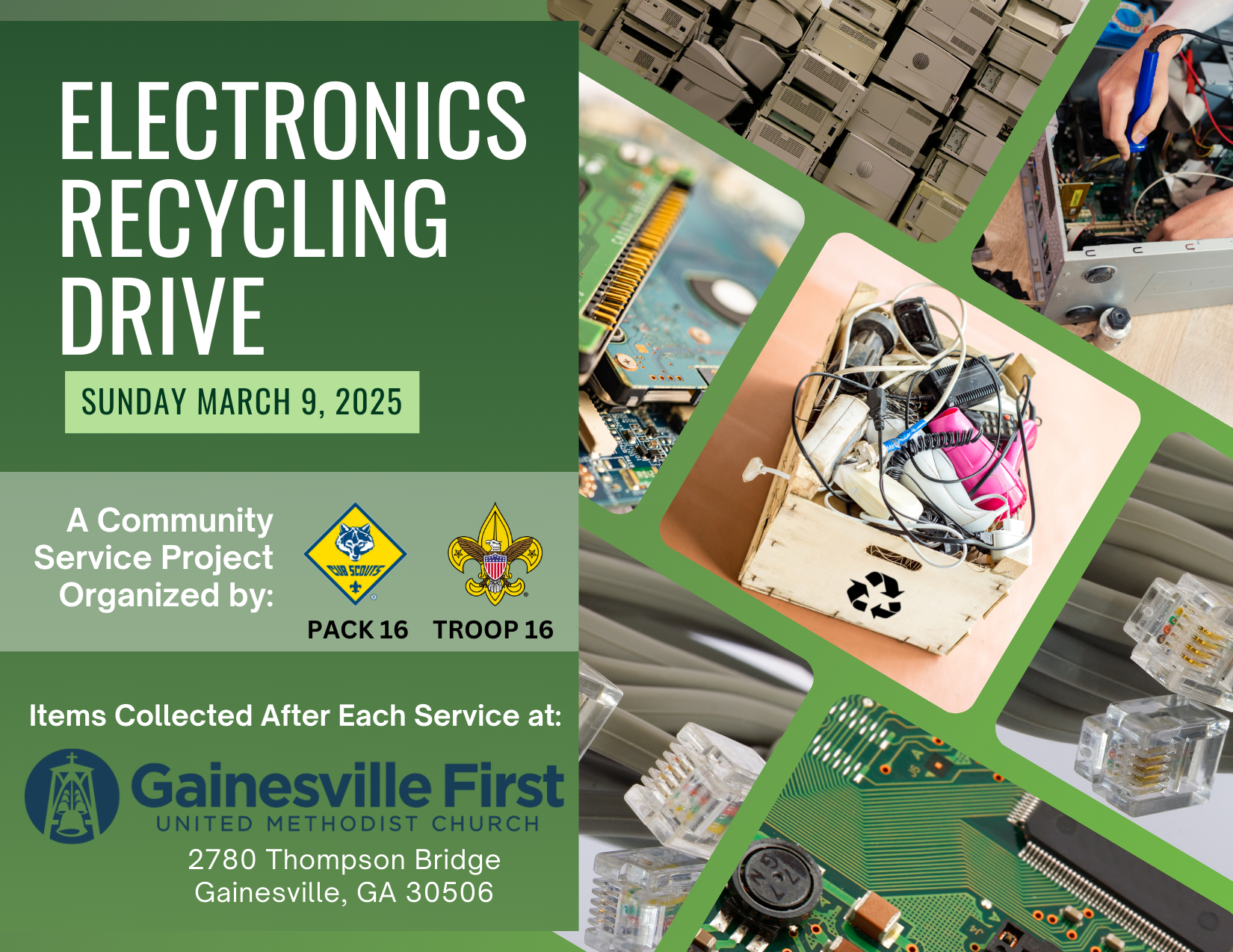Gainesville First UMC — Electronics Recycling Drive