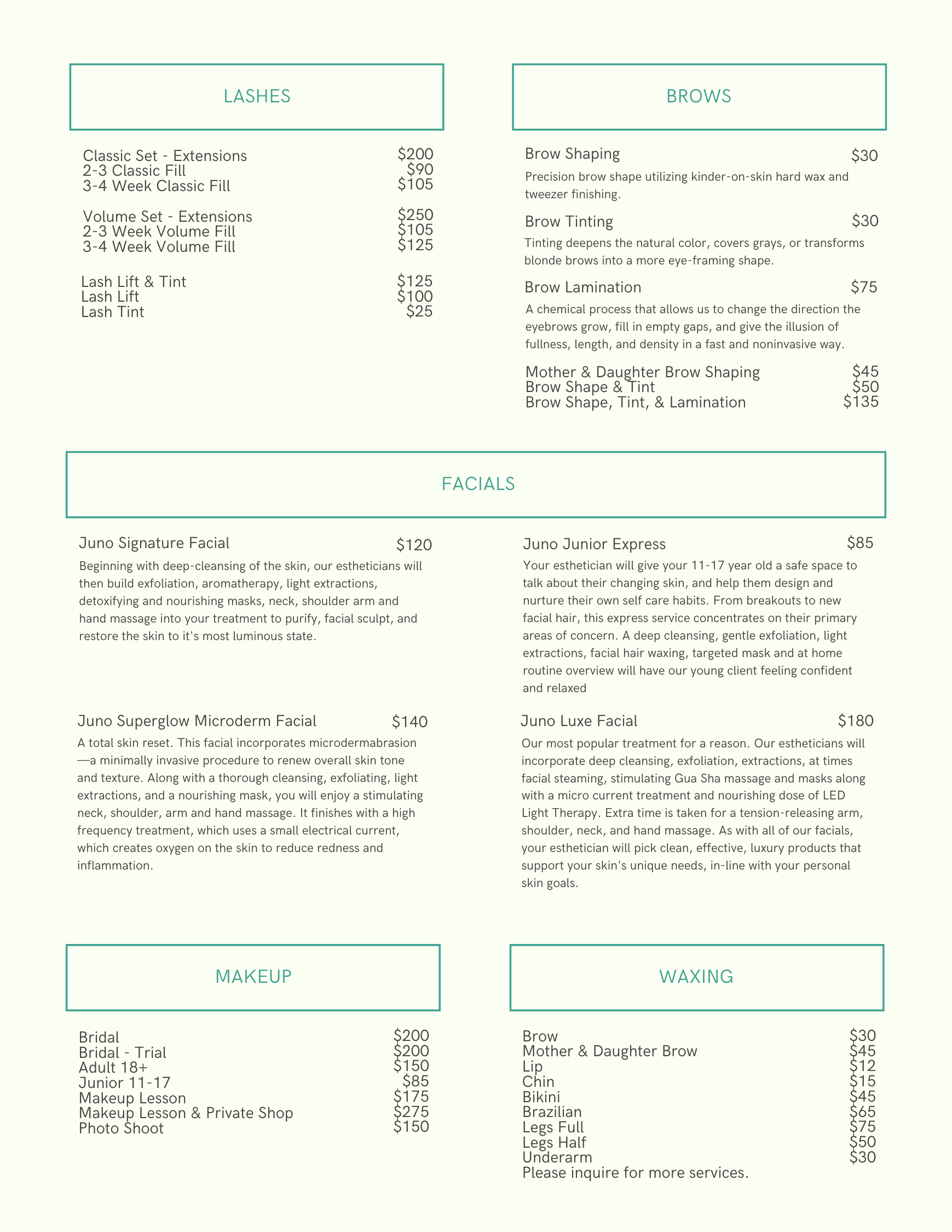 Menu — Juno Studios