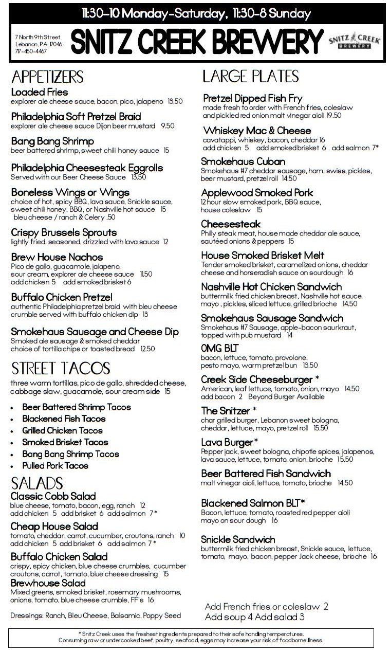 Lebanon Brewery — Snitz Creek Brewery