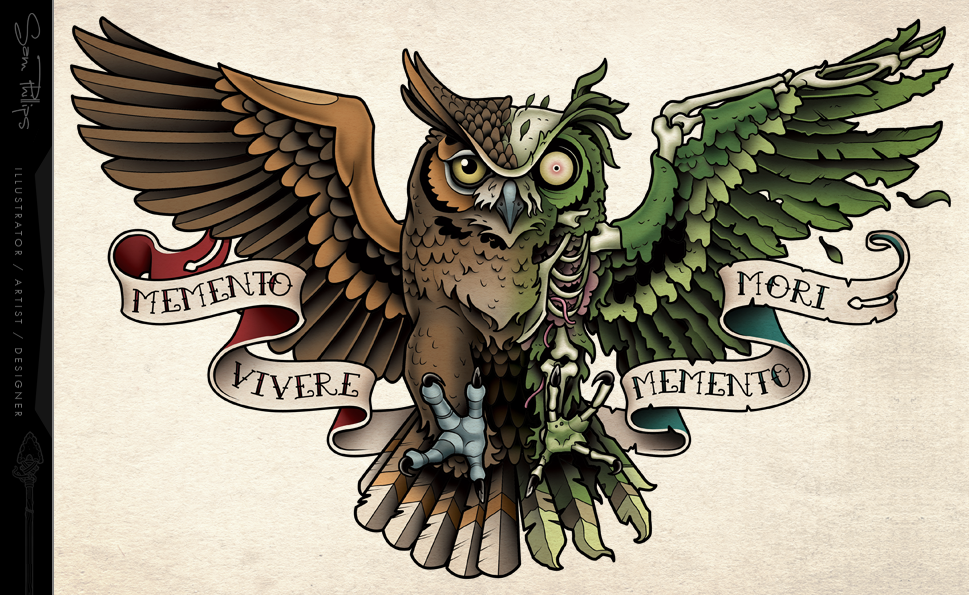 Mechanical Owl Tattoo