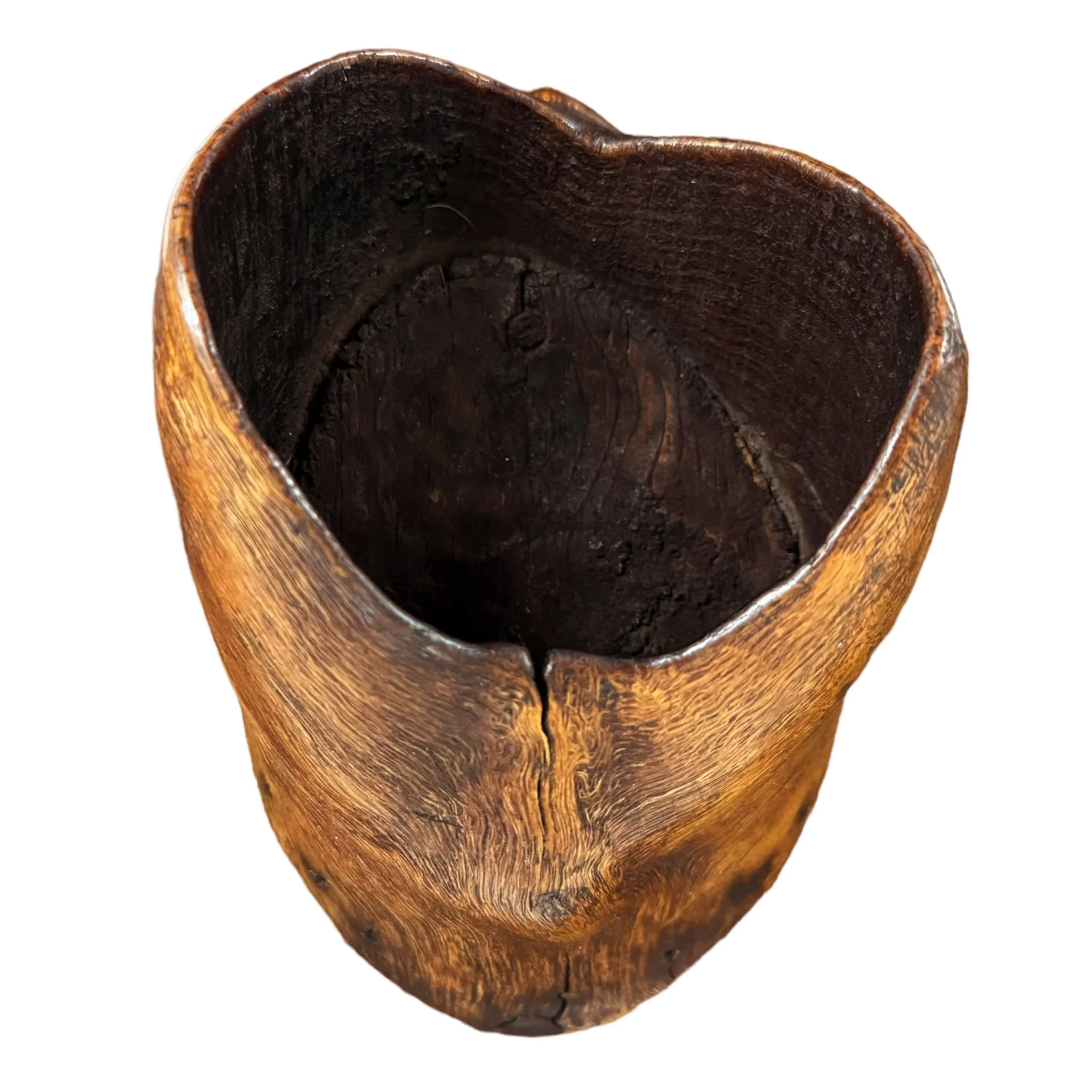 19th Century American Burl Wood Horse Hoof Vessel — RIGHT | PROPER