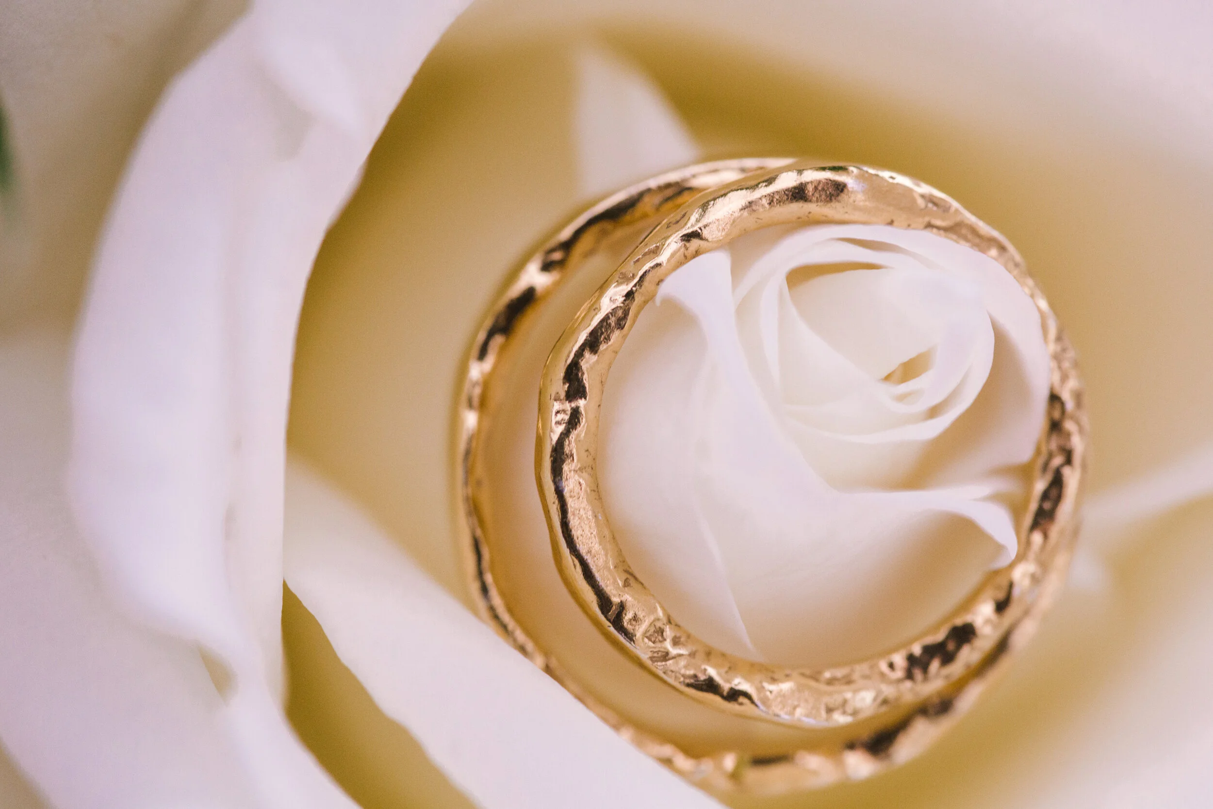 Traditional wedding with blush tones — Molten Wedding Ring Company