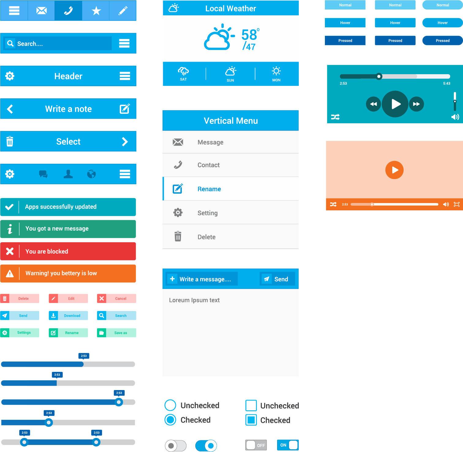 Mobile App Flat UI — Shara Designs