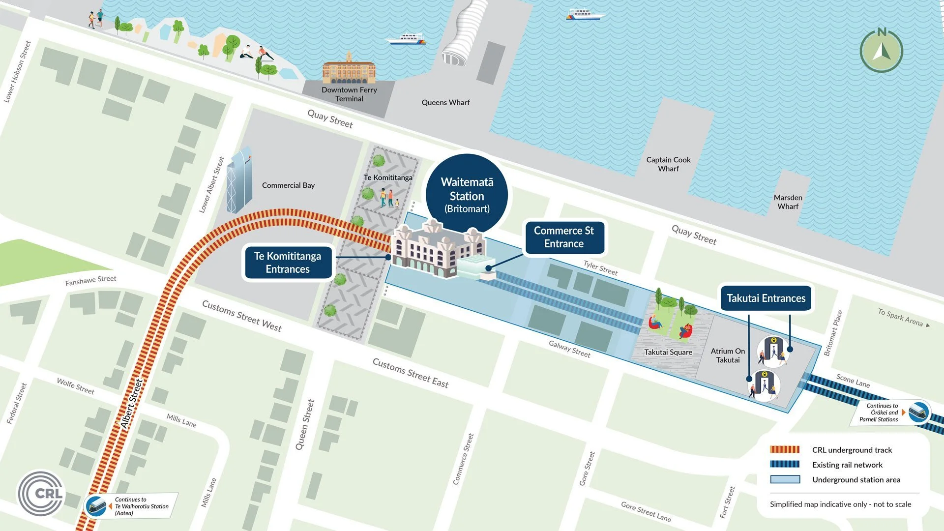 Waitemata Station, Location, Name and Design — City Rail Link