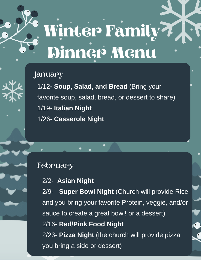 Sunday Supper Menu — Hickory United Methodist Church