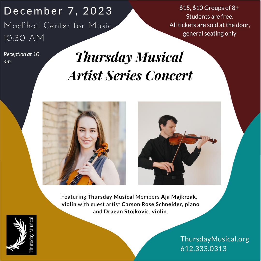 Thursday Musical Artist Series — Thursday Musical