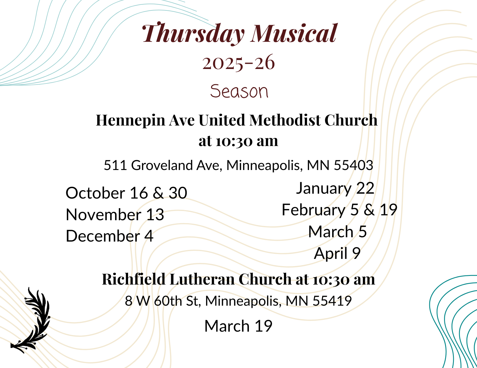 Thursday Musical Artist Series — Thursday Musical