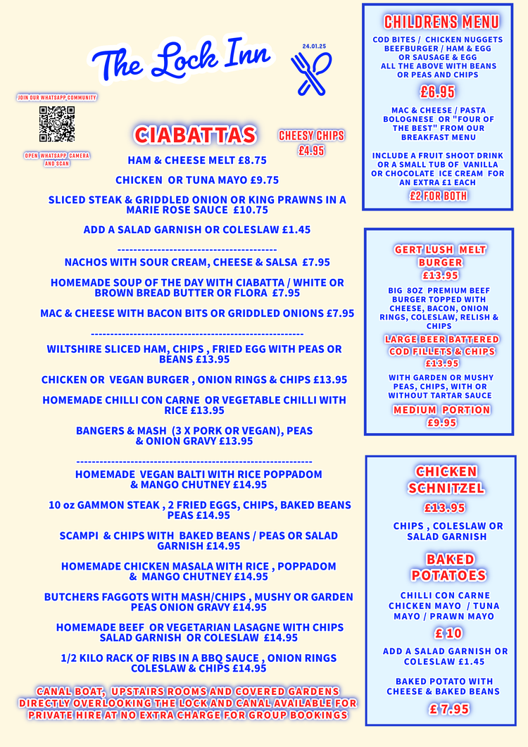 Menu — The Lock Inn