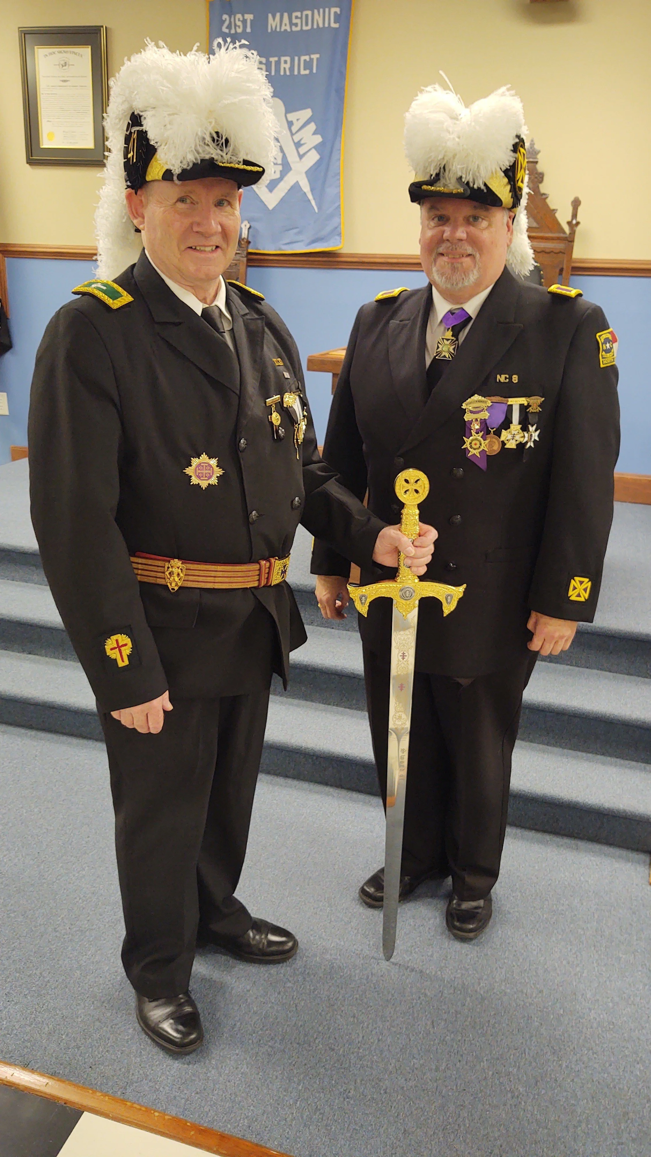 Knights Templar Eye Foundation Sword of Merit Presented to Sir Knight D ...