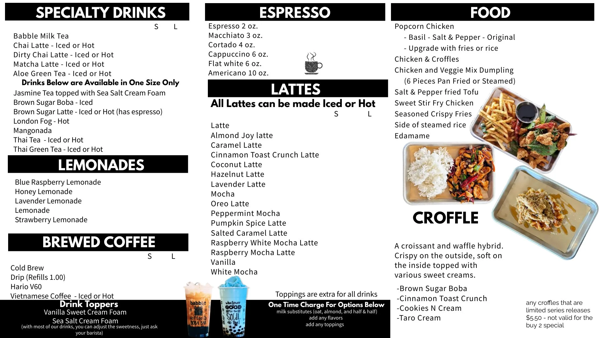 Drinks — BABBLE COFFEE & BOBA TEA BAR