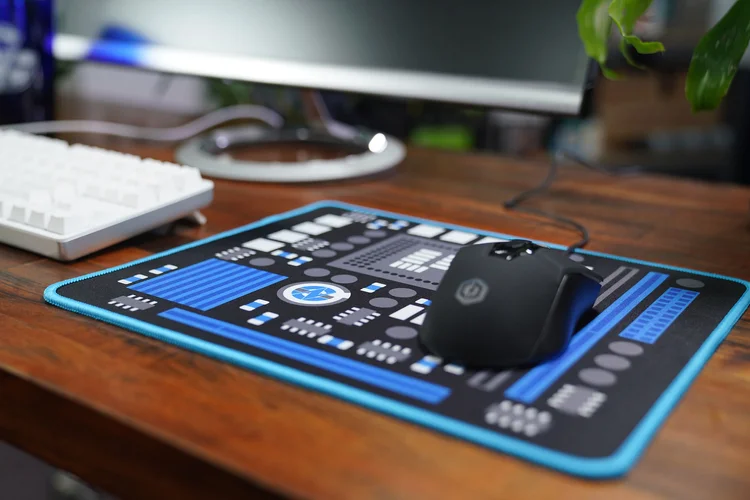 GN 'Component' Blue/Black Microfiber Cloth Mousepad 12.5" x 10.5 ...