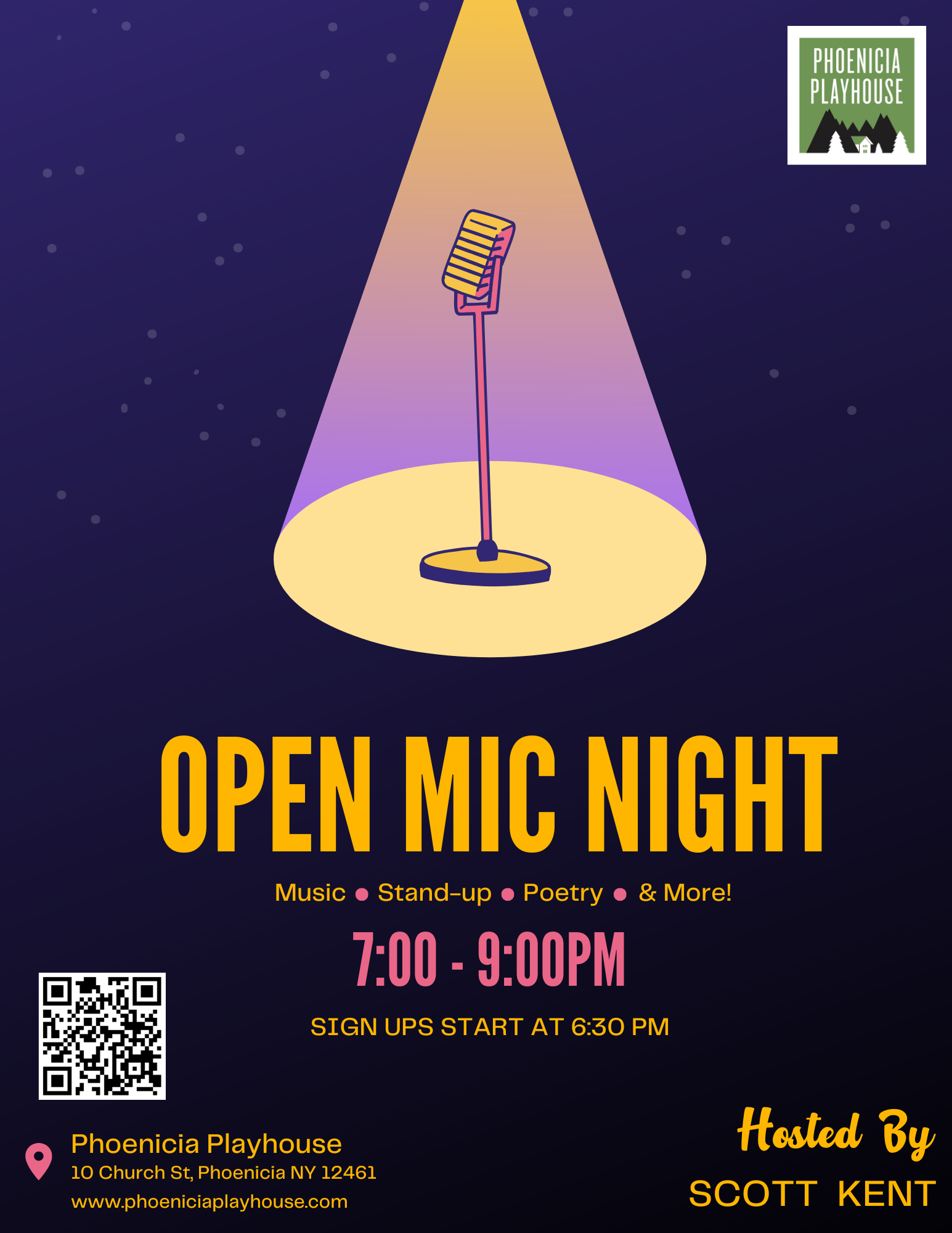 Community: Open Mic with Scott Kent — Phoenicia Playhouse