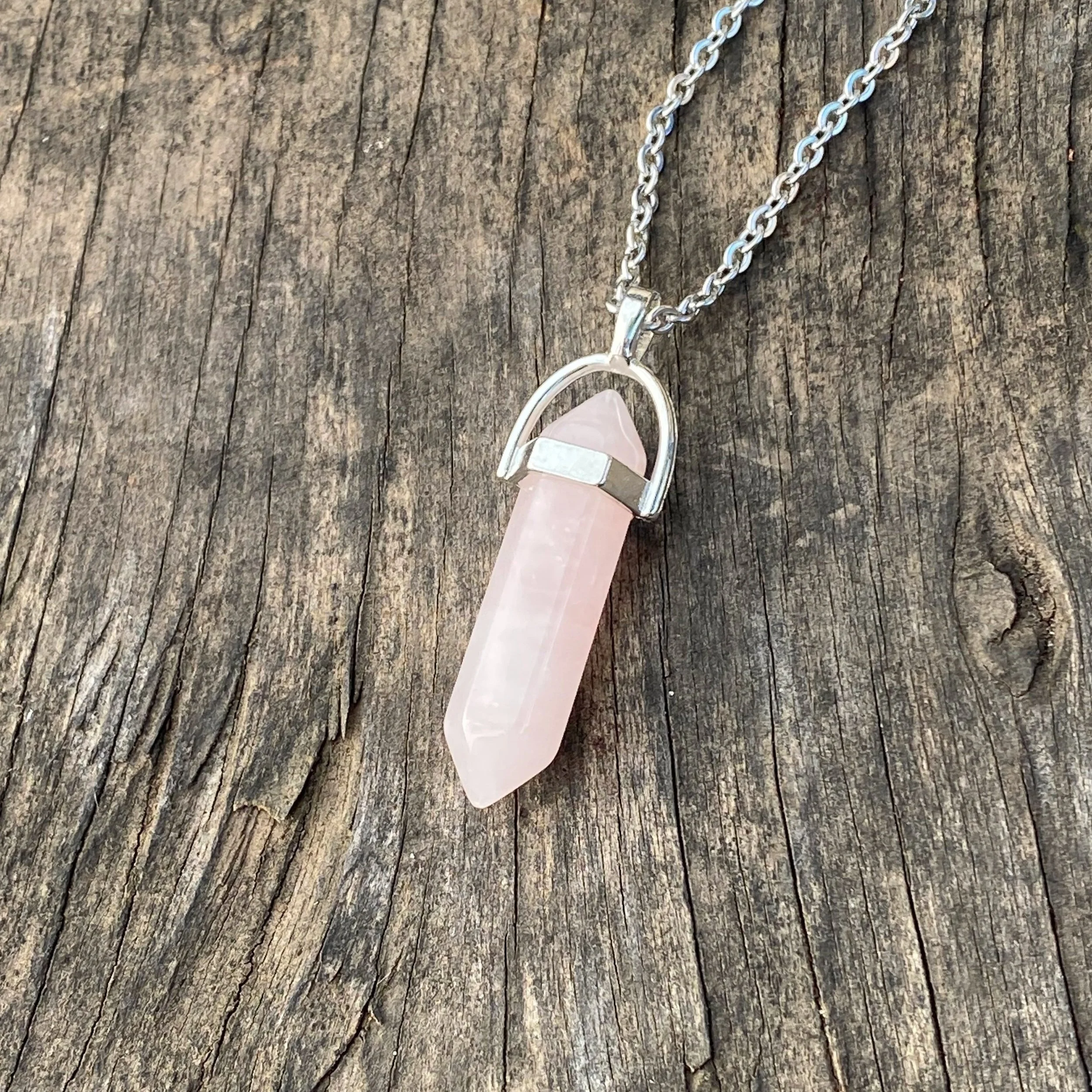 Rose quartz gemstone necklace online