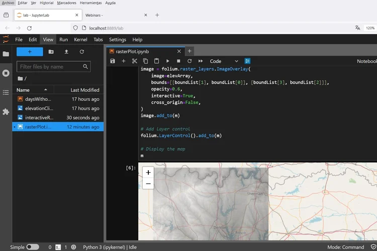 Interactive representation of a geospatial raster with Python, Folium ...