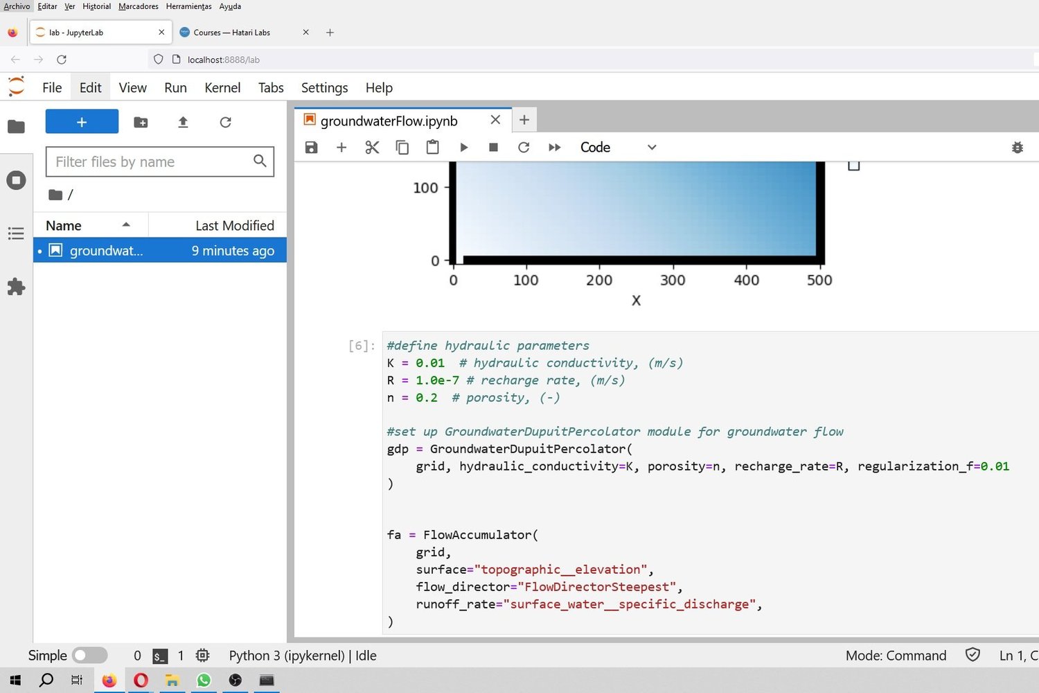 Groundwater flow modeling using Dupuit approximation with Python and ...