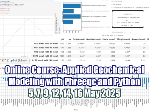 Online Course: Applied Geochemical Modeling with Phreeqc and Python - 5, 7, 9, 12, 14, 16 May ...