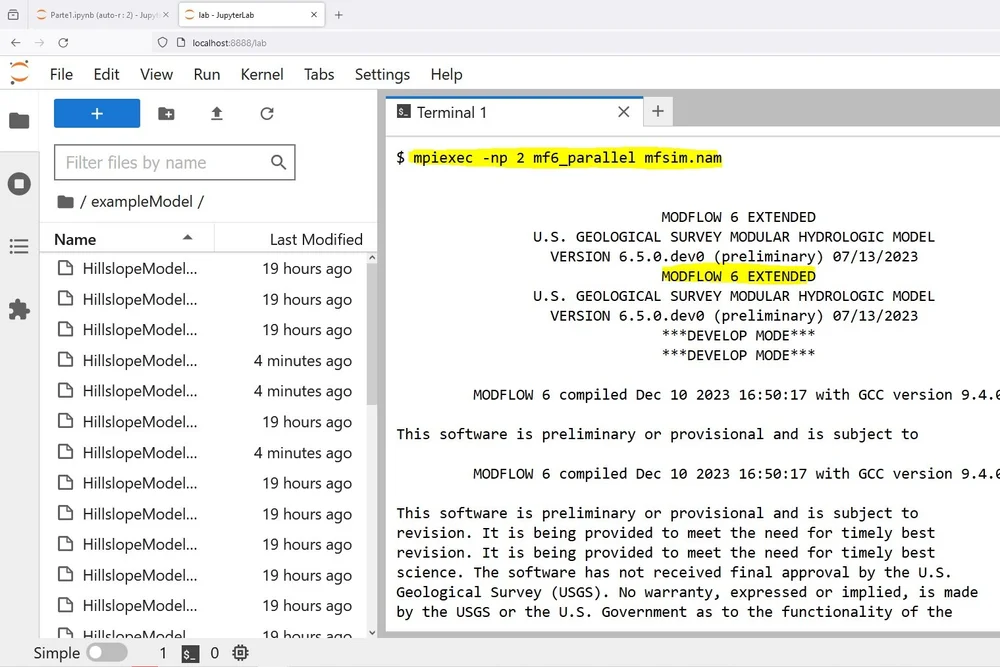 Docker image containing the parallel version of MODFLOW 6 with application examples — Hatari Labs