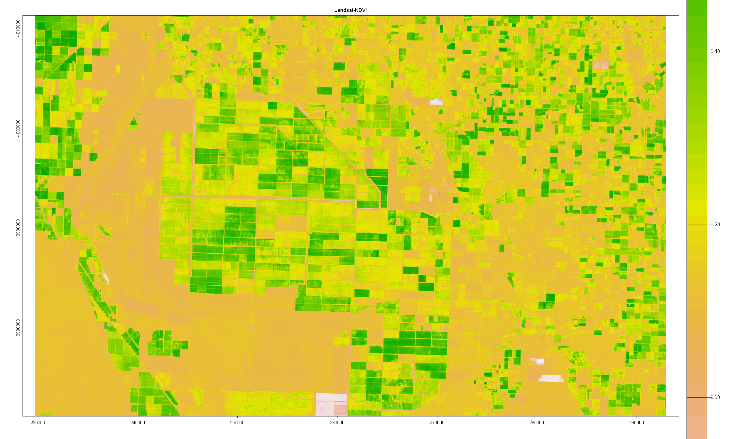 NDVI calculation from Landsat 8 images with R and Terra package ...