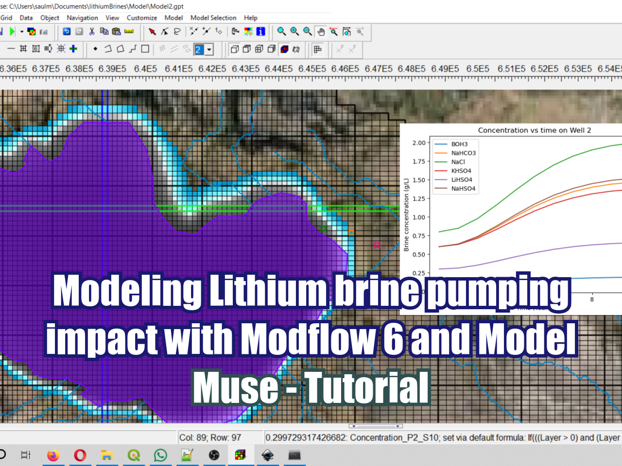 Modeling Lithium brine pumping impact with Modflow 6 and Model Muse - Tutorial — Hatari Labs