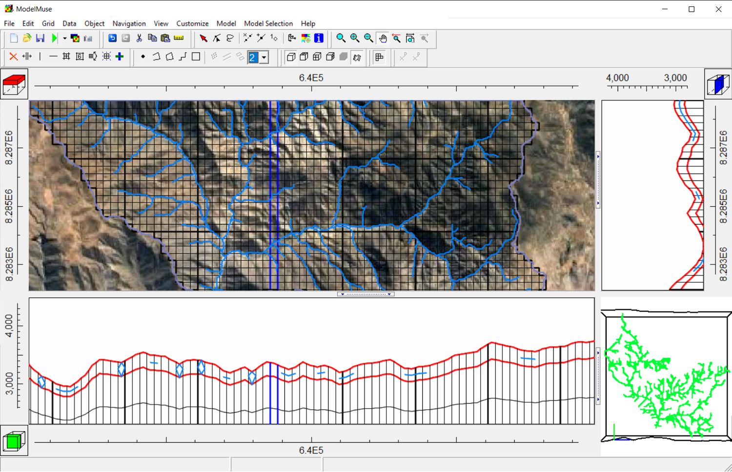 Geospatial processing for a groundwater model in Model Muse in 14 ...