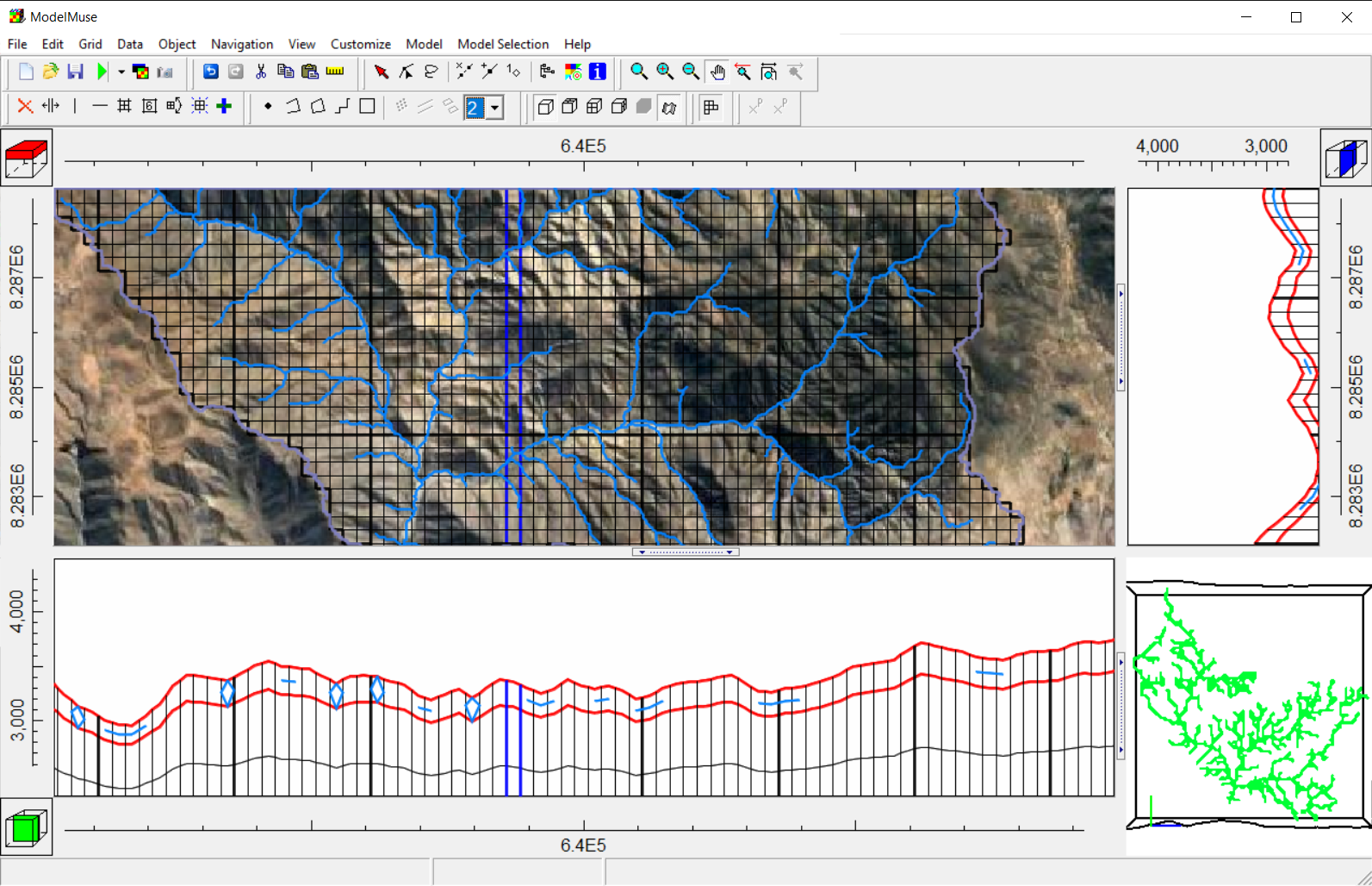 Geospatial processing for a groundwater model in Model Muse in 14 ...