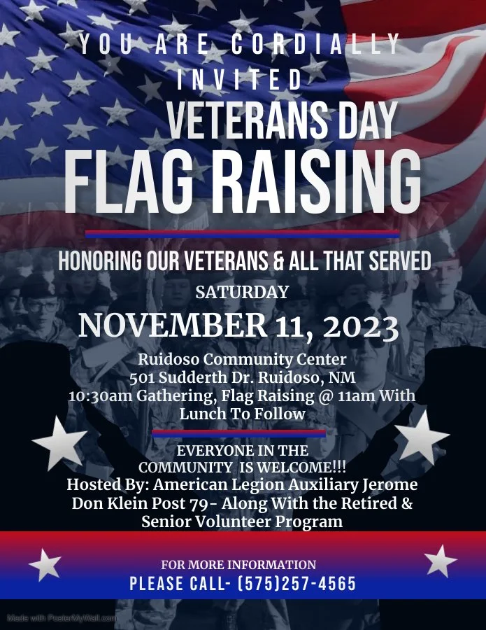 Veterans Day Flag Raising at the Ruidoso Community Center ...