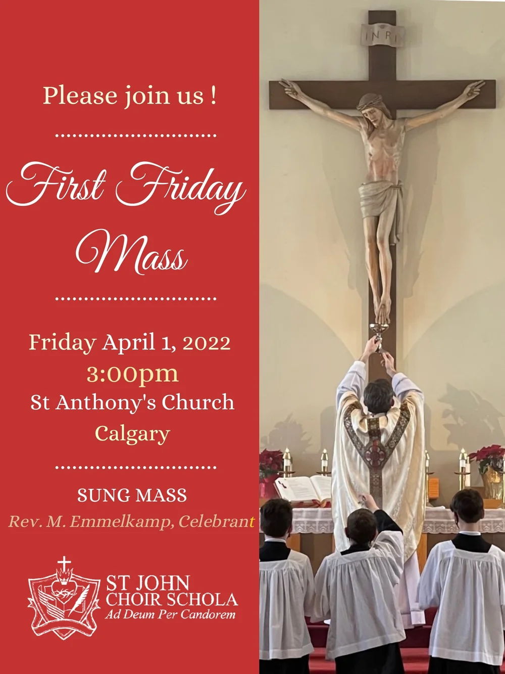 First Friday Mass — Sacred Arts Guild of Alberta