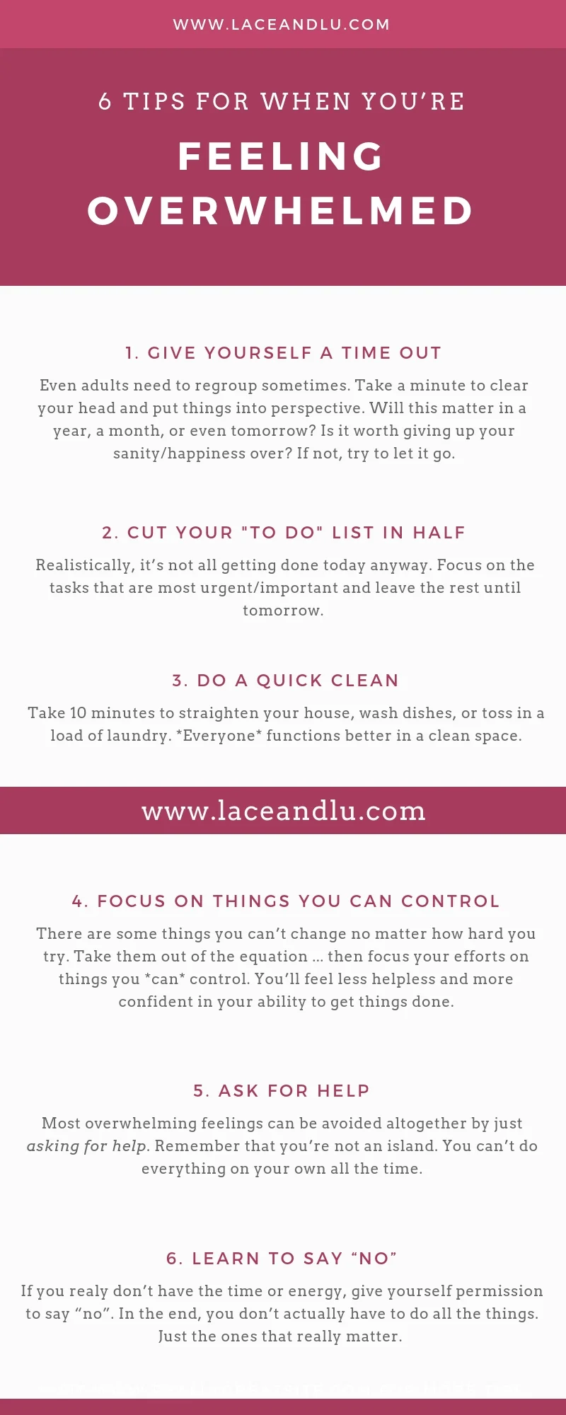 6 Tips for When You're Feeling Overwhelmed — Lace & Lu