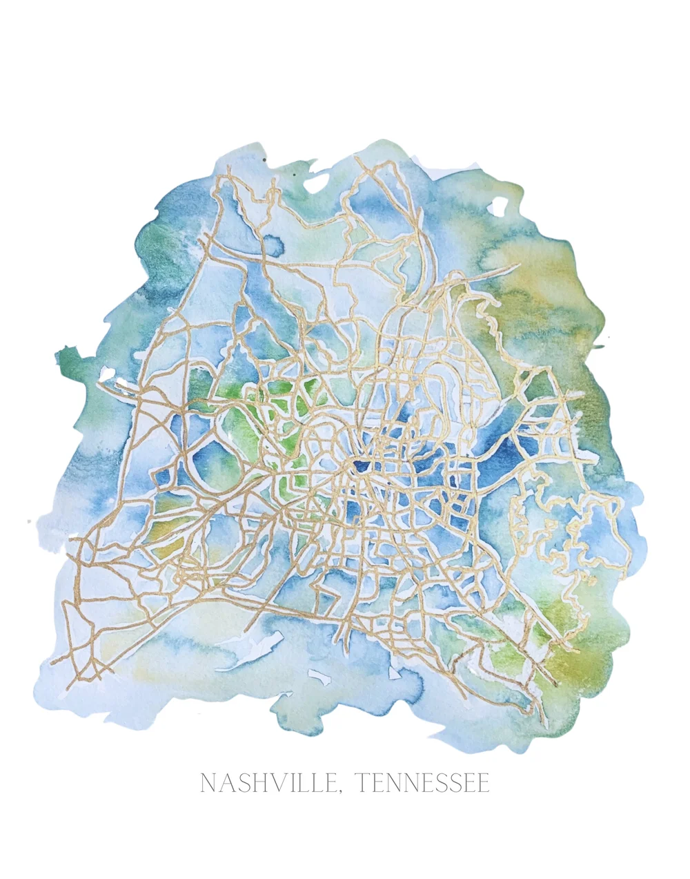 Printable Map Downtown Nashville Folded Map NASHVILLE Tennessee STREET