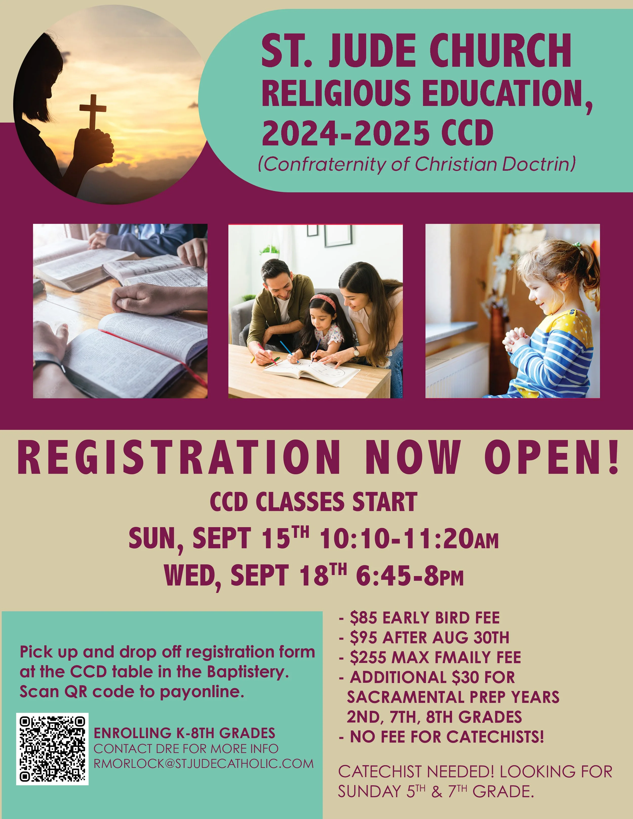 Religious Education CCD Registration open! — St. Jude Catholic Church