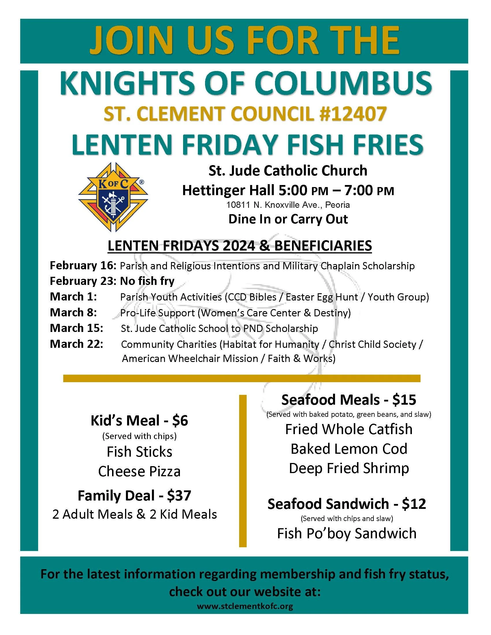Knights of Columbus Lenten Fish Fry — St. Jude Catholic Church