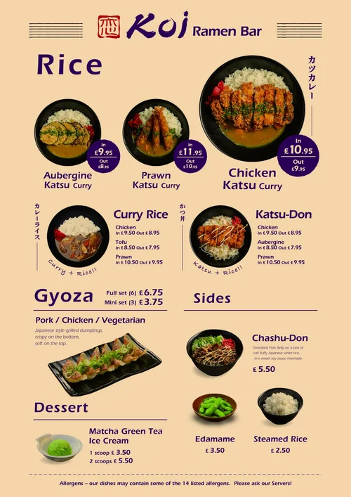 Menu — Koi Ramen