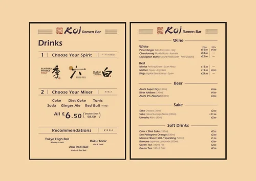 Menu — Koi Ramen