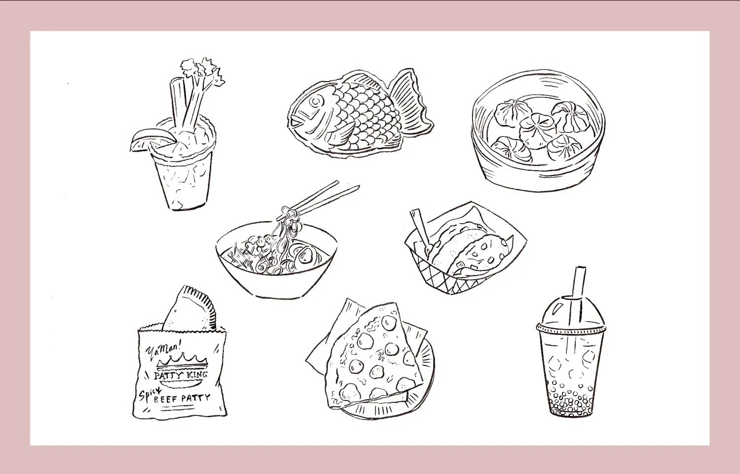 Free Colouring Page: Toronto Food — Natalie Czerwinski Illustration