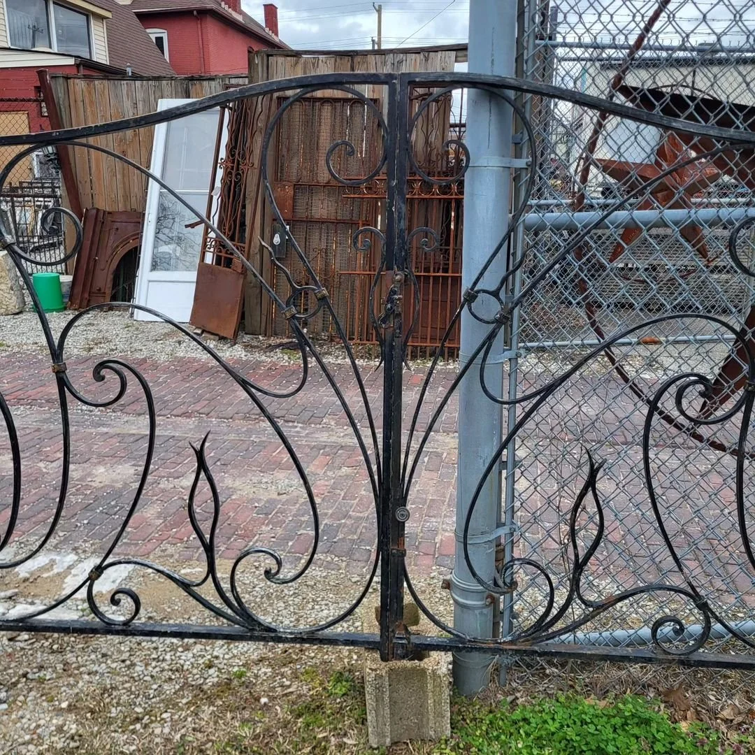 Tall Antique Iron Gate — Architectural Salvage