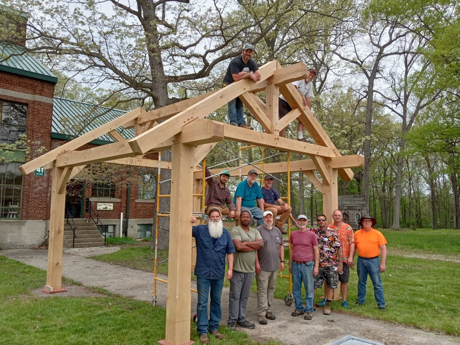 Ta Da! It's Up! Timber Frame Pavilion Class — Sam Beauford Woodworking ...