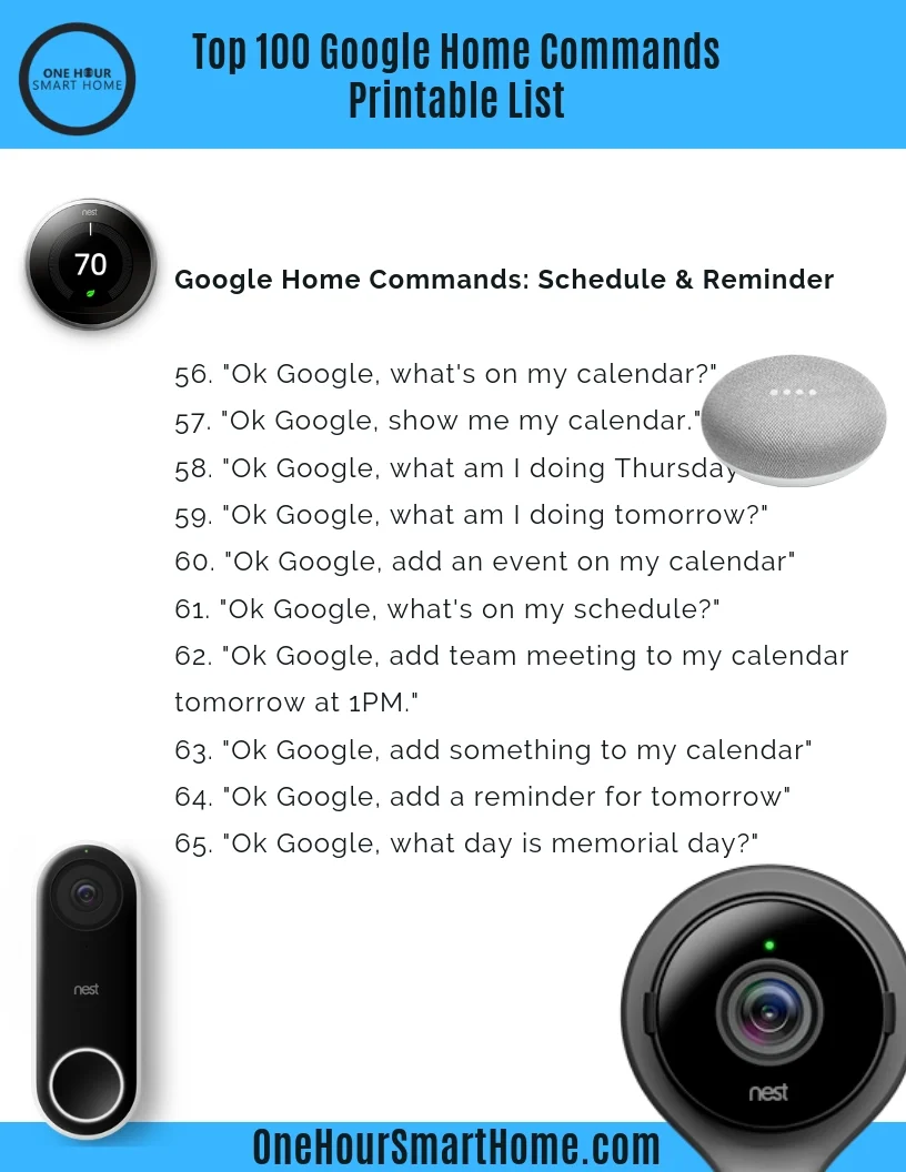 Google Home Commands: Top 100 Of 2019 — OneHourSmartHome.com