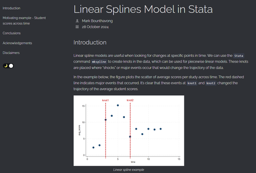 Linear spline (piecewise) models in Stata — Mark Bounthavong