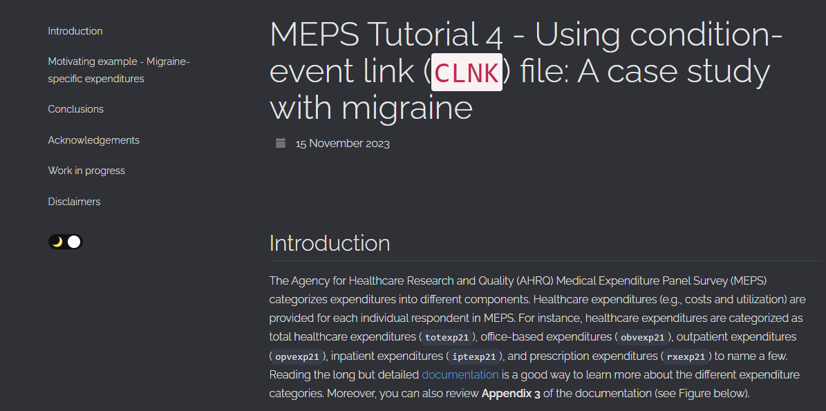 MEPS tutorials on linkage files and trend analysis — Mark Bounthavong