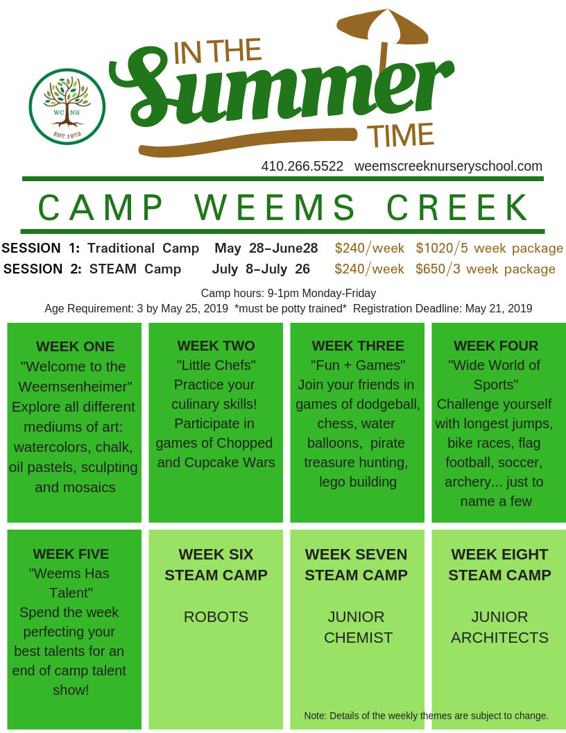 Summer Camp 2019 Weems Creek Nursery School summer-camp-2019-weems-creek-nursery-school