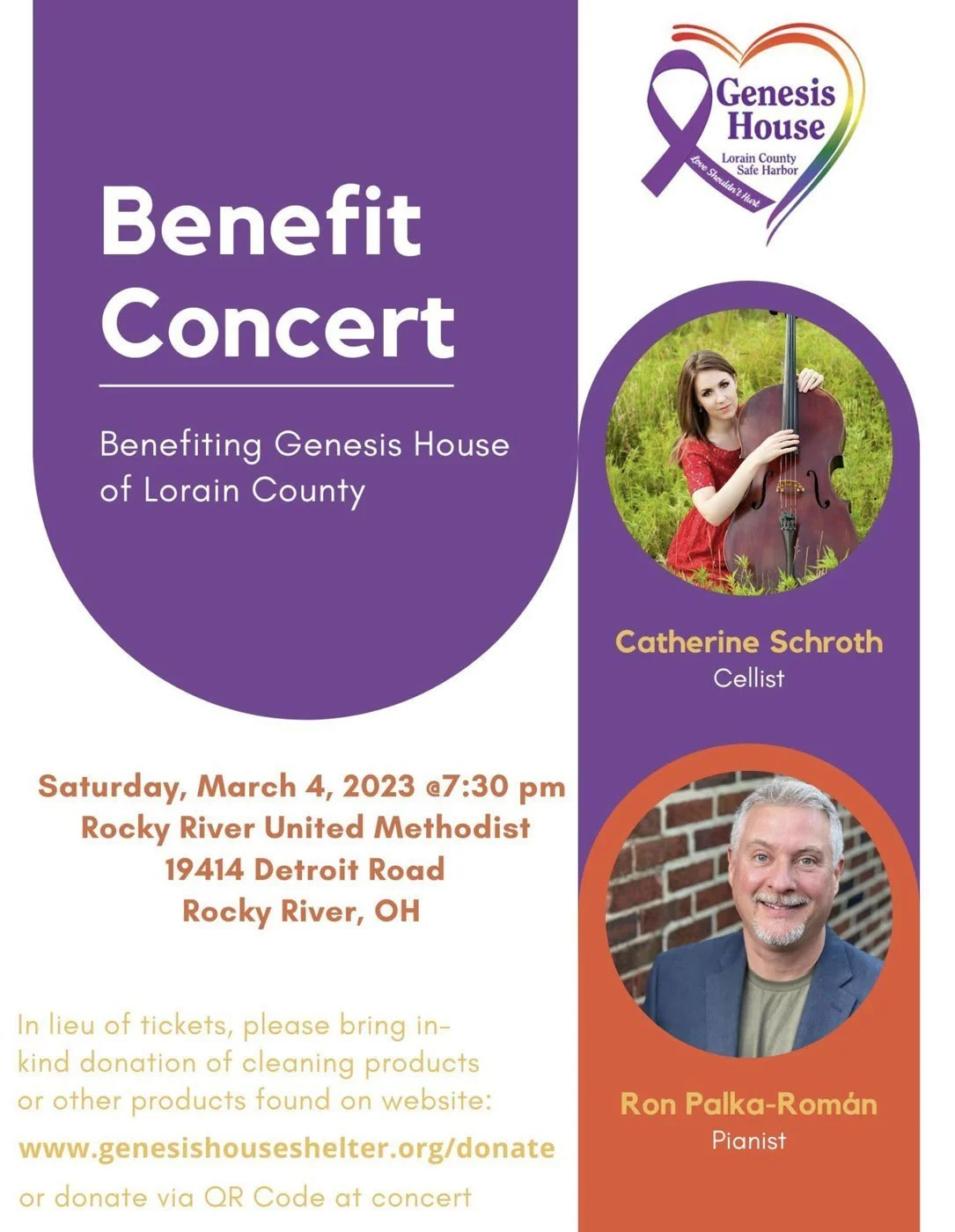 Genesis House Benefit Concert — Rocky River United Methodist Church