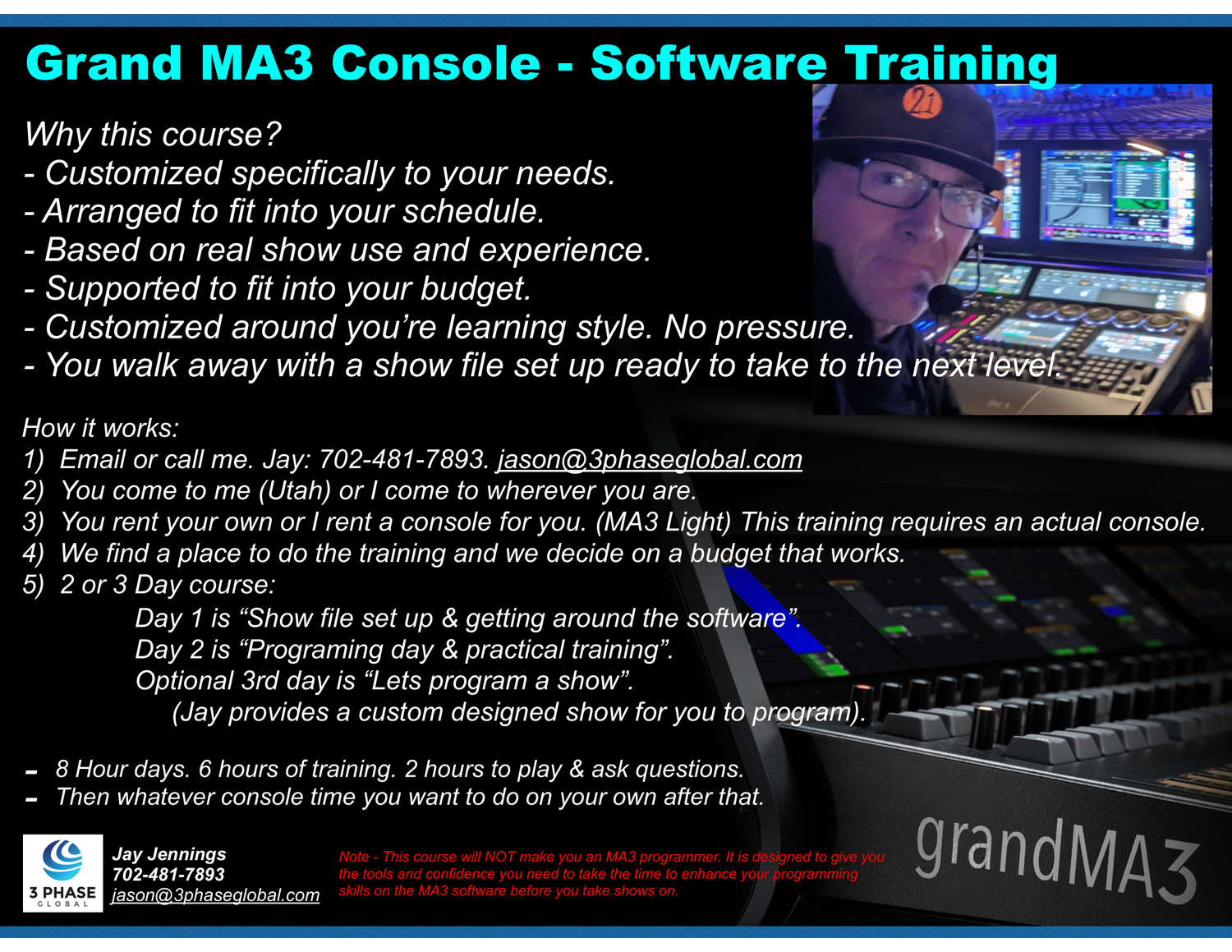 Grand MA3 Console Training — 3 Phase Global Inc.