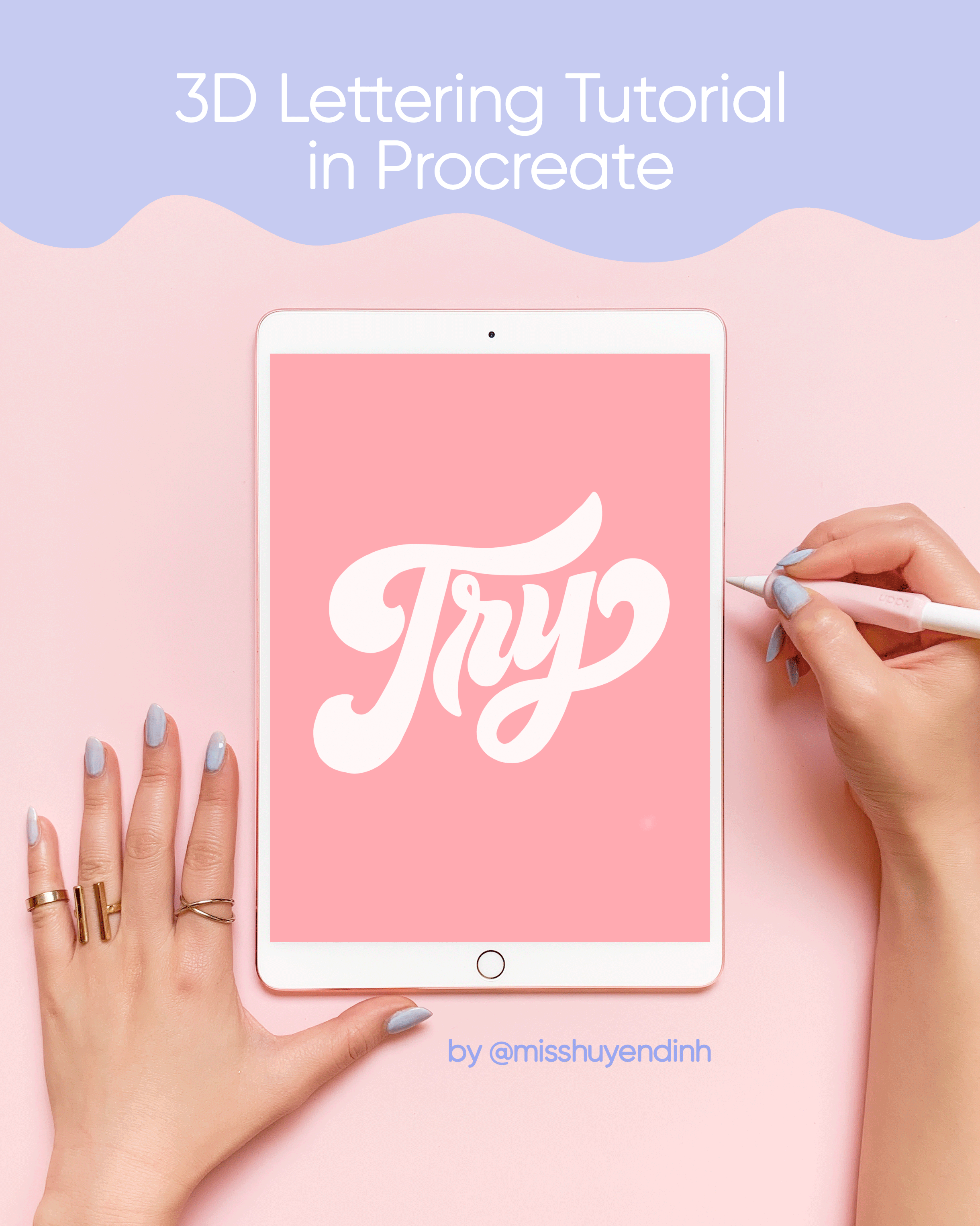 3D Lettering Tutorial in Procreate — Los Angeles Lettering Mural Artist