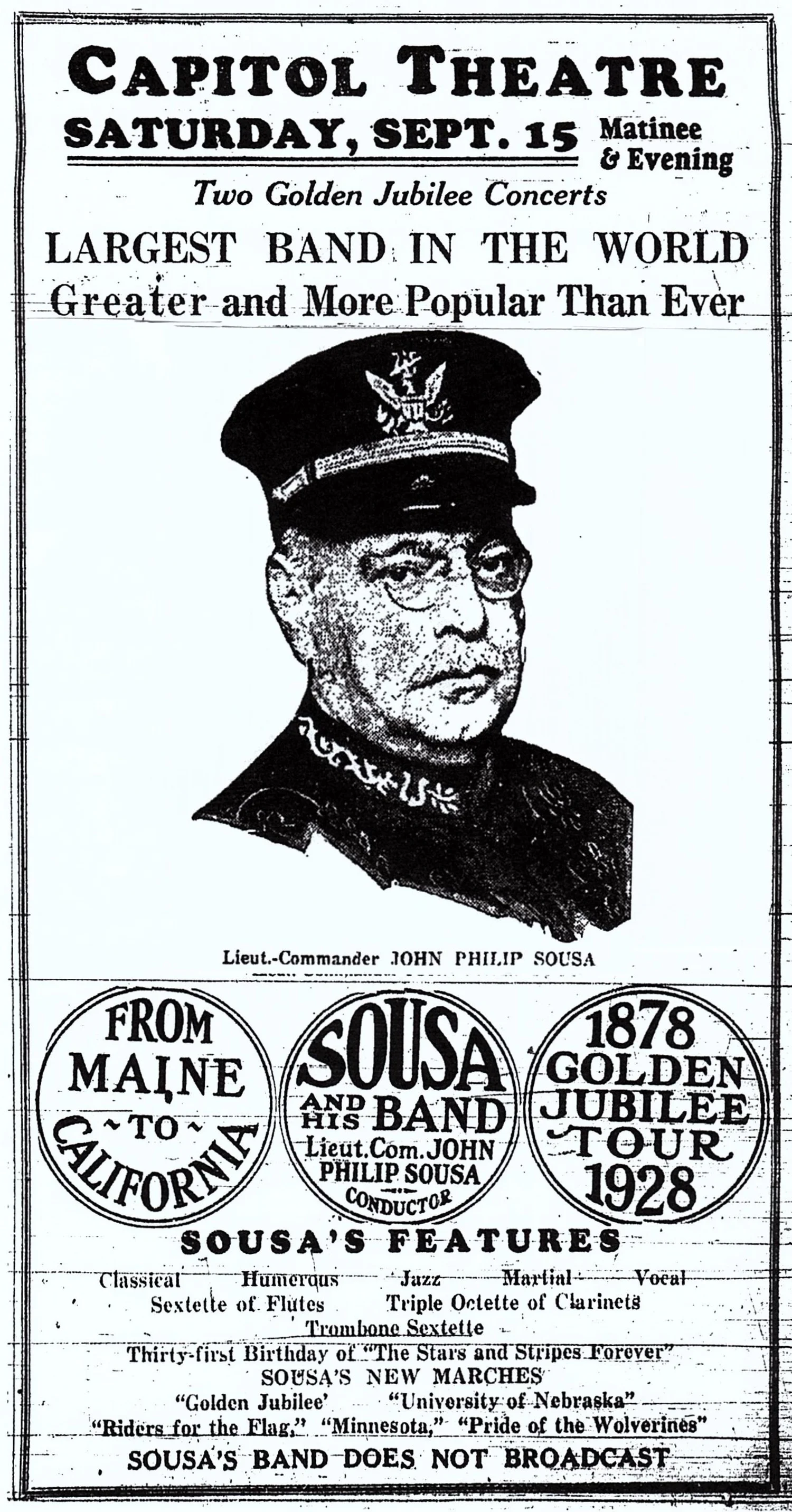 John Philip Sousa’s Band Played Two Golden Jubilee Concerts at Capitol ...