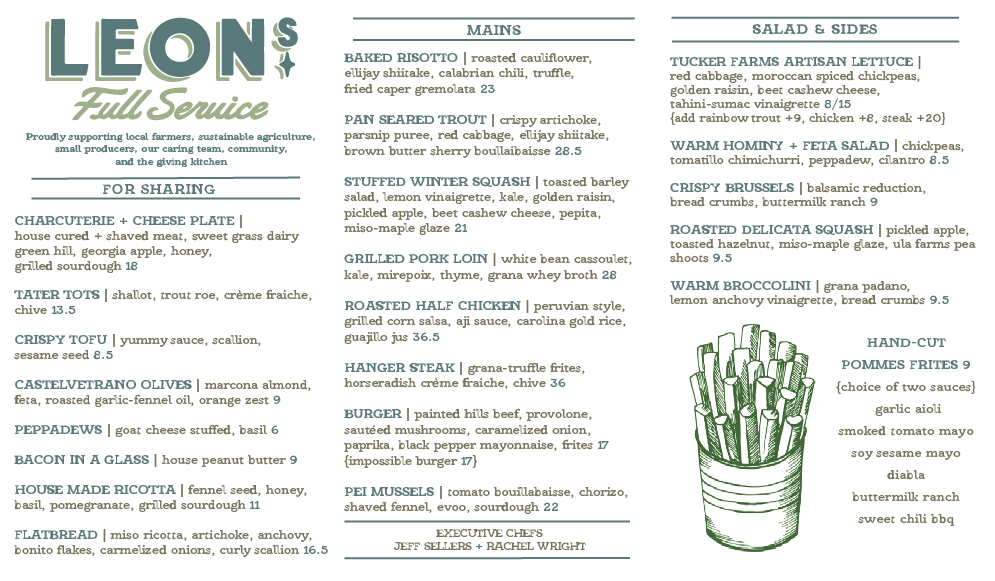 Menu — LEONs FULL SERVICE
